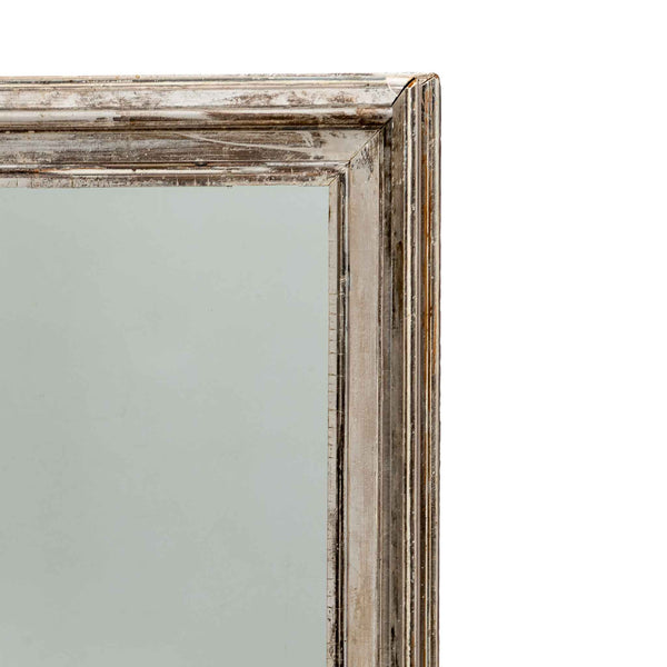 ANTIQUE LARGE SILVER LEAF MIRROR - Privet House Supply